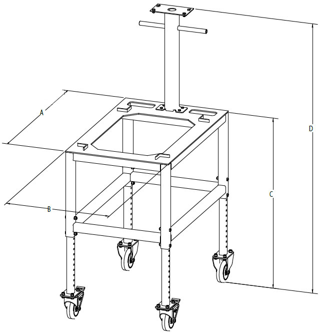 Rice Lake 190201 Mild Steel MSC Mobile Scale Cart for 12 x 18 Benchmark